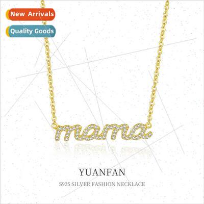925 silver MAMA Mother Day Necklace Women che Europe ins Zir