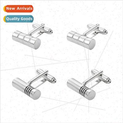 New round French cufflinks zinc alloy four sections cylindri