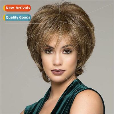 Europe wigs women synthetic synthetic fiber wig head coverin