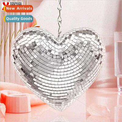Disco Heart Decoration Mirror Reflective Party Atmosphere Ha