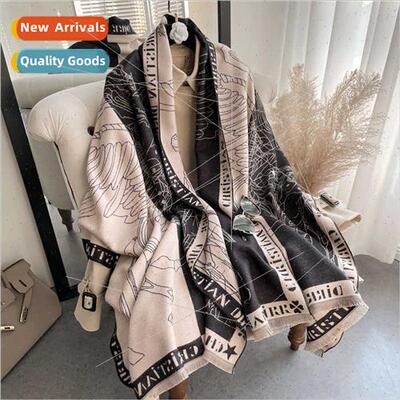 Scarf faux cashmere jacquard shawl versatile temperament dou