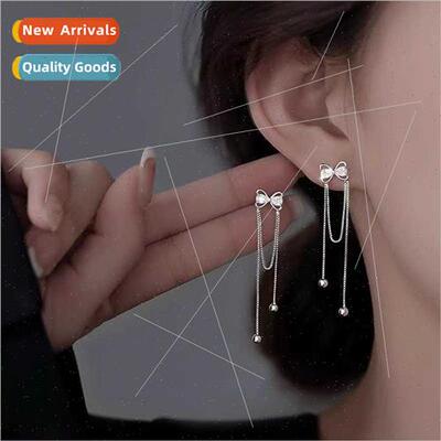 Bow Long Tassel Earrings Women Premium mple Earrings che Glt