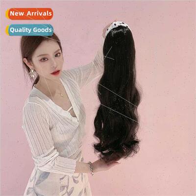 Hair band wig women long curly hair all in one chemical fibe