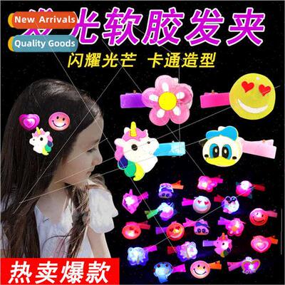 Soft plastic light-emting hairpin shine brooch flash light-e
