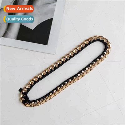 Women bowler hat jazz hat gold-plated braided decorative rop