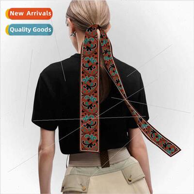 2022 spring summer simulation silk medium-length silk scarf