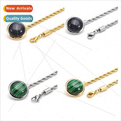 Men fine gemstone su flower eye barge head chain gold plated