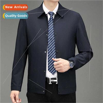 Business casual jacket men spring fall thin middle-aged dad