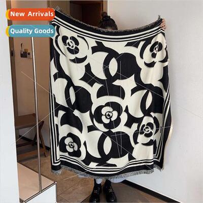 Elegant ethnic scarf fall winter cashmere scarf double-sided