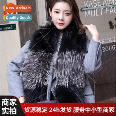Korean  fox hair knted fur scarf female versatile thickened
