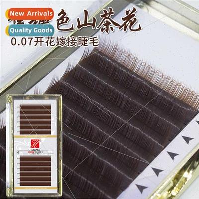 0.07 Black Caramel Camellia Lashes Colorful Flowering Extens