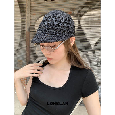 LONSLAN ACC 春夏日系休闲复古编织网眼遮阳百搭棒球帽