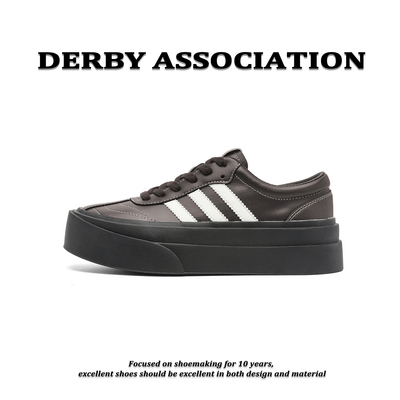 复古拼色厚底增高德训男鞋