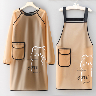 速发长袖罩衣围裙防水防油家用厨房l印ogo字水产专用大人工作服