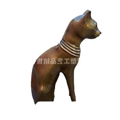.米纯铜招财猫旺财狗雕塑厂家玄关商铺办公室创意动物组合景观