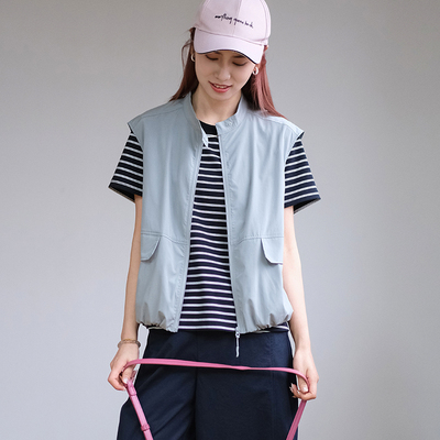 那禾新品棉感圆领短款休闲马甲女 ND62JM0212