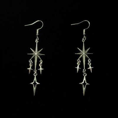 Vintage古着 Tassel cross star耳饰