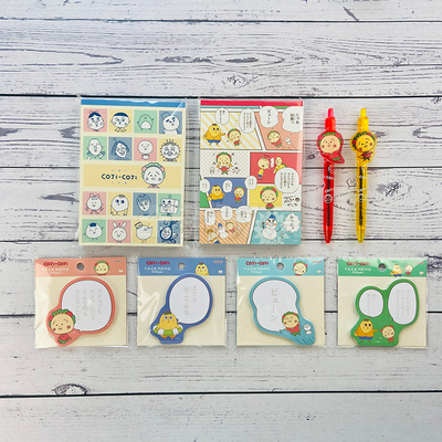 日本sunstar太阳星coji-coji系列第一弹付笺圆珠笔A6便签本