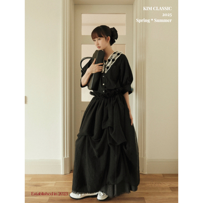 KIM Classic「Matsutake Mushroom」多层次不规则暗黑风蓬蓬长裙