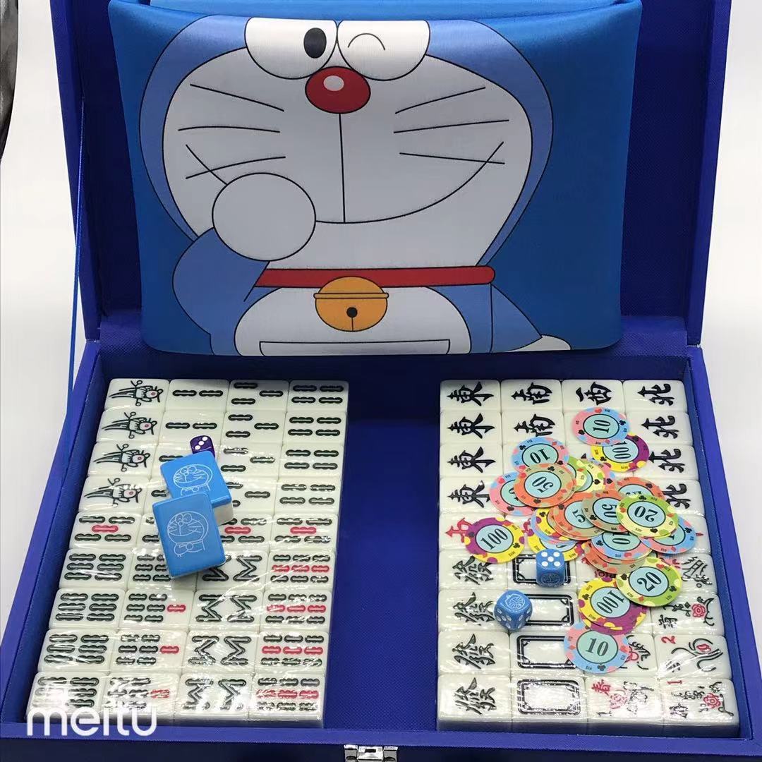 特价学生 哆啦a梦宿舍叮当猫中大号卡通家用手搓麻将牌