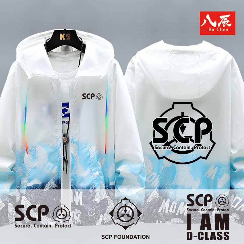 SCP基金会连帽外套夏季动漫男情侣防晒夹克夹克外套衣服薄款_虎窝淘