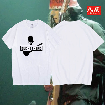 buckethead 摇滚 枪花 guns roses圆领体恤衫半袖T恤休闲衣服男