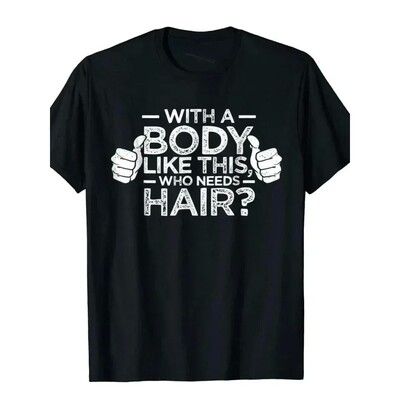 Bald Gift Leisure T Shirts For Men  COTTON Tops T Shirt Outd