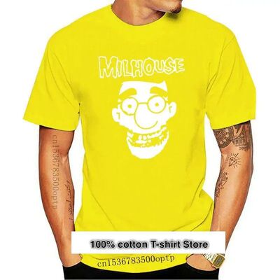 Milhouse-Camiseta de algodón a la moda para hombre, camiset