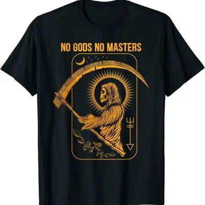 No Gods No Masters Satanic Evil Baphomet Tarot Death Satan G