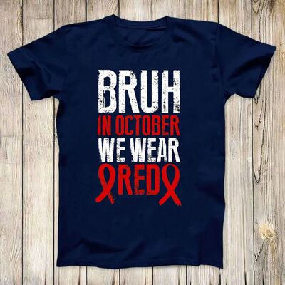 Bruh Red Ribbon Week Hoodie Distressed October School Teache