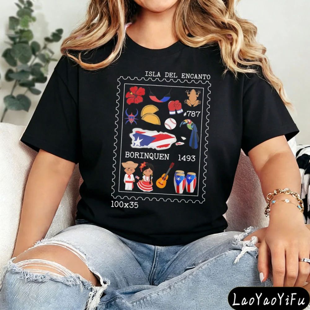 Puerto Rico Stamp Shirt Boricua Flag T-Shirt Puerto Rican So