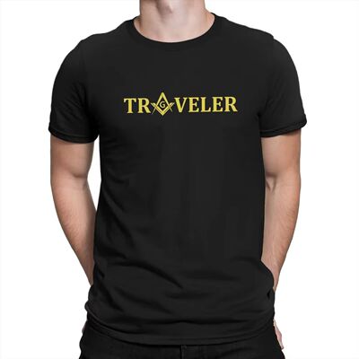 Freemason Gold Square Compass Traveler Masonic Tshirt Graphi