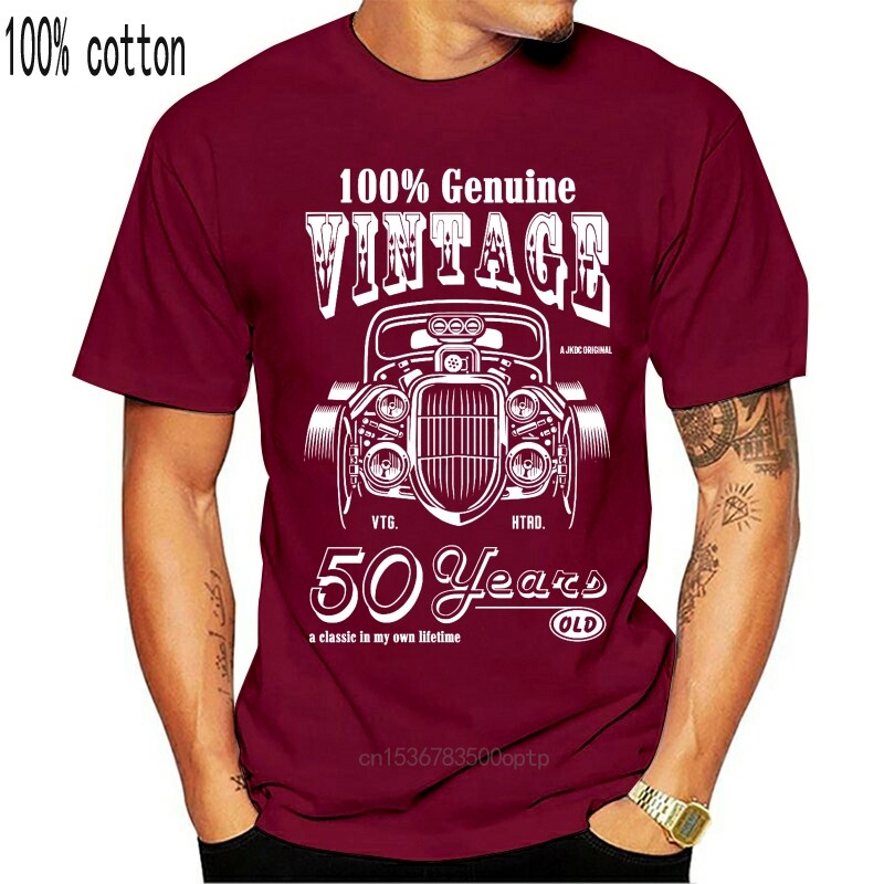 Retro 50 Year Old Rat Look Vintage Hotrod Mens Grey T-Shirt