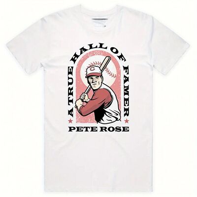 VOICEART Pete Rose Hall of Famer Graphic T-Shirt for Basebal