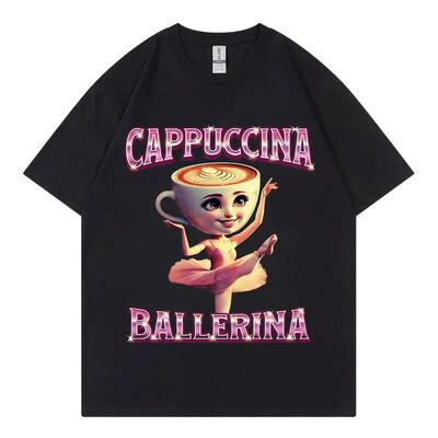 Cappuccina Ballerina Funny Italian Brainrot Meme T-shirt Fas