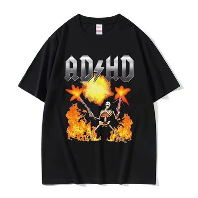 ADHD Awareness T Shirt Audhd Funny Overstimulated Meme Short