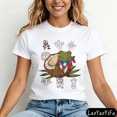 Puerto Rico Taino T-Shirt Coqui Frog Shirt Taino Symbol Tee