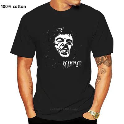 Scarface Al Pacino Face Drawing Licensed Adult T Shirt Class