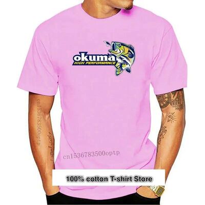 Camiseta blanca con Logo Okuma para hombre, Camisa de algod