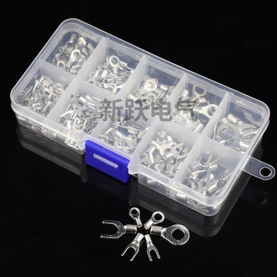 冷压裸端子OT/UT接线端子 叉型开口鼻铜圆型端子320PCS