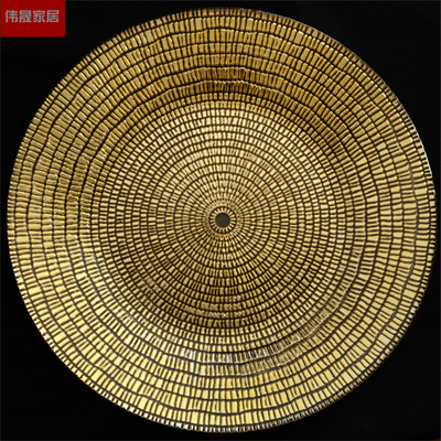 33cm圆形玻璃牛排婚庆主餐盘