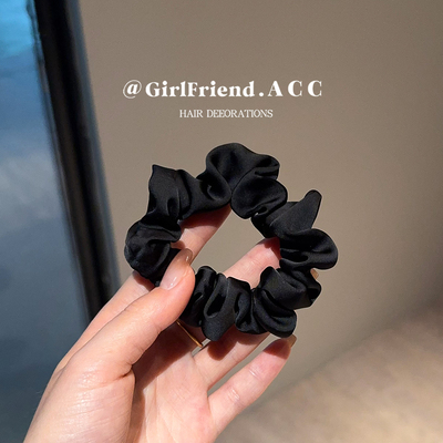 黑色缎面小肠发圈！girlfriend