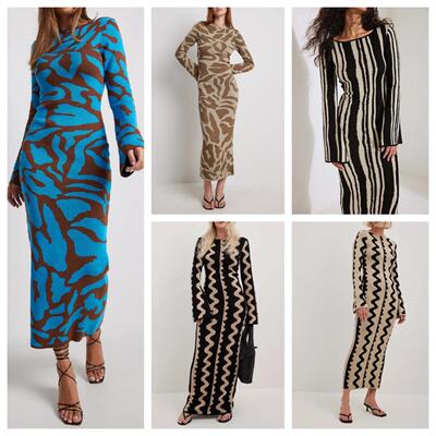 Sweater printed dress 毛衣印花连衣裙