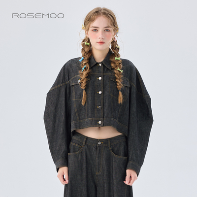 容子木ROSEMOO26春【商场同款】棉感压线牛仔系扣外套RWM1WC434D