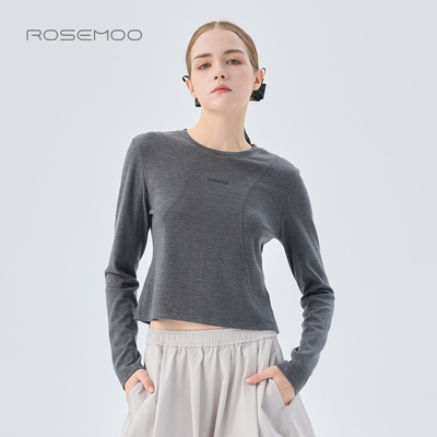 容子木ROSEMOO26春商场同款含绵羊毛微弹圆领打底衫RWM1TP279B