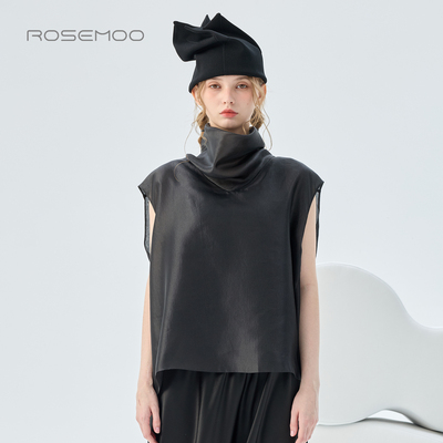 容子木ROSEMOO26夏商场同款光泽感荡领无袖套头上衣RWM3TP131A
