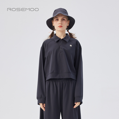 容子木ROSEMOO25秋商场同款柔软高弹针织POLO领上衣RSS3TP270B