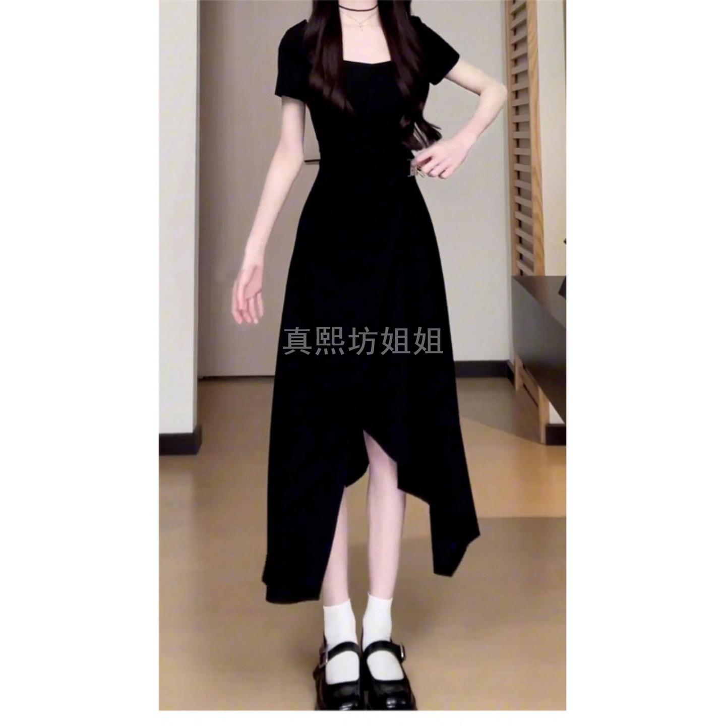 法式连衣裙女夏季新款爆款漂亮掐腰穿搭小个子巨好看长裙