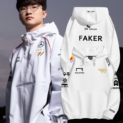 2026韩国队服SK战队服Faker zeus同款卫衣服秋冬加绒连帽卫衣夹克