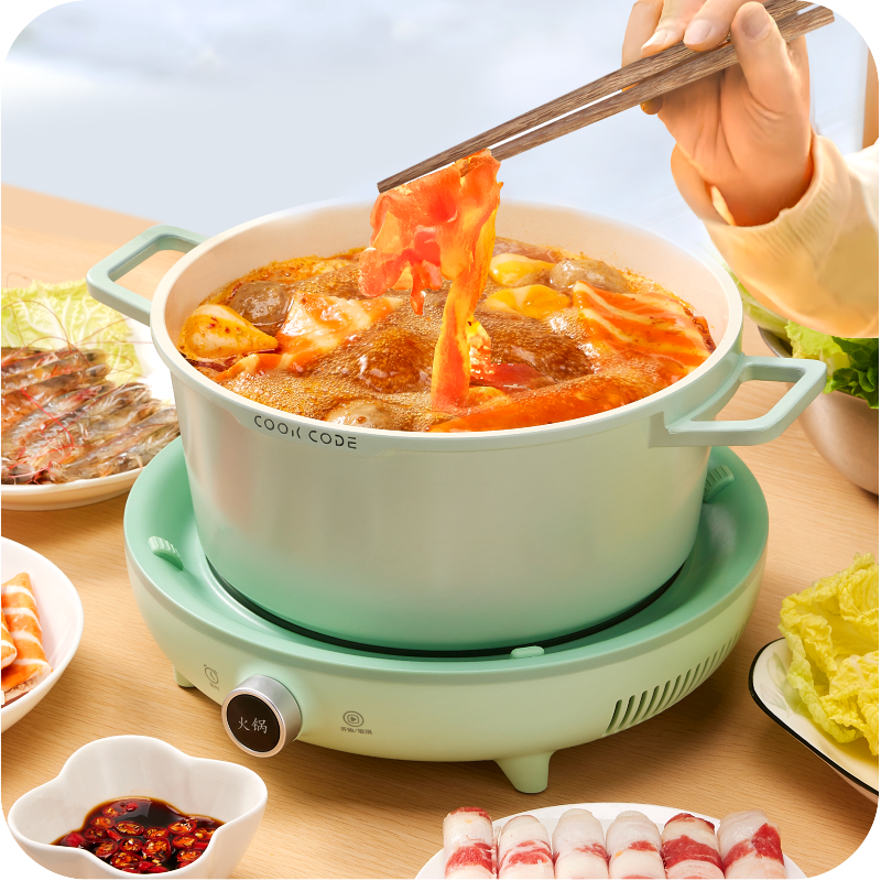 COOK CODE圆贝智能炉黑晶款,精准控温、定时预约,APP控制